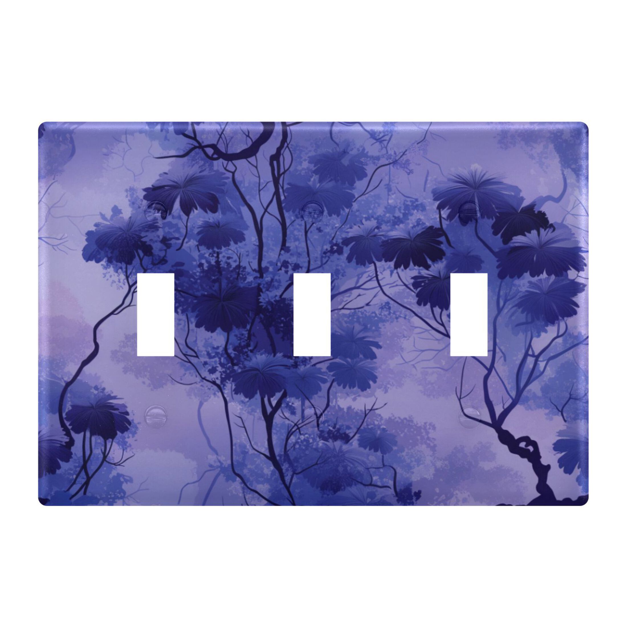 Shades Of Purple Woods Watercolor Light Switch Cover Decorative 3 Gang ...