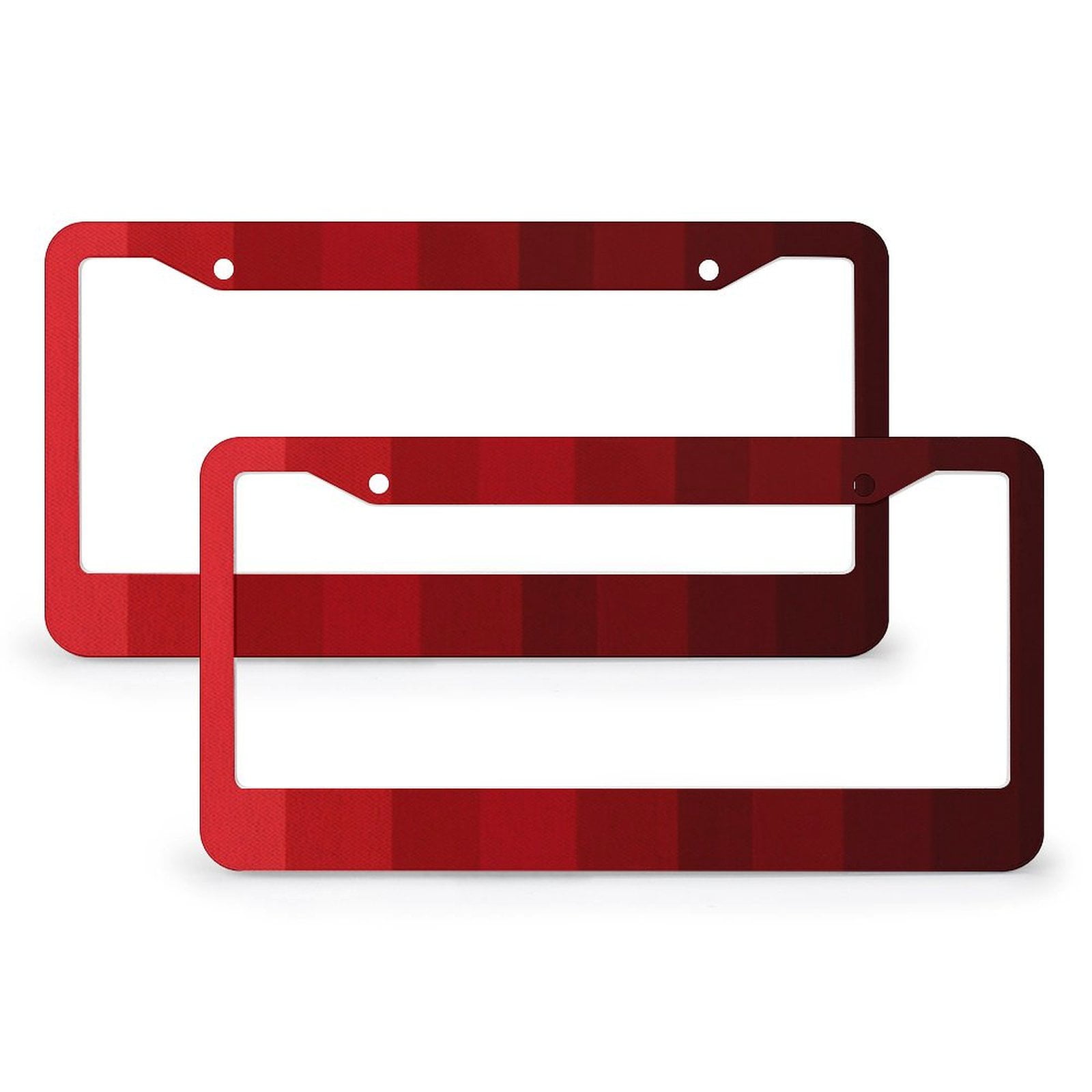Shades Of Red Vertical Stripes License Plate Frame - 2 Pack Aluminum ...