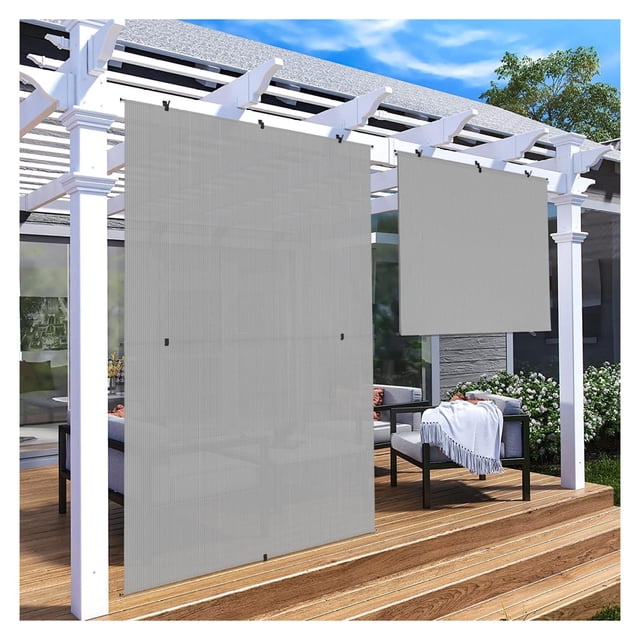 Shades Roll Up Outdoor 5'Wx6'H Foldable Shade Blinds Exterior Block Sun ...