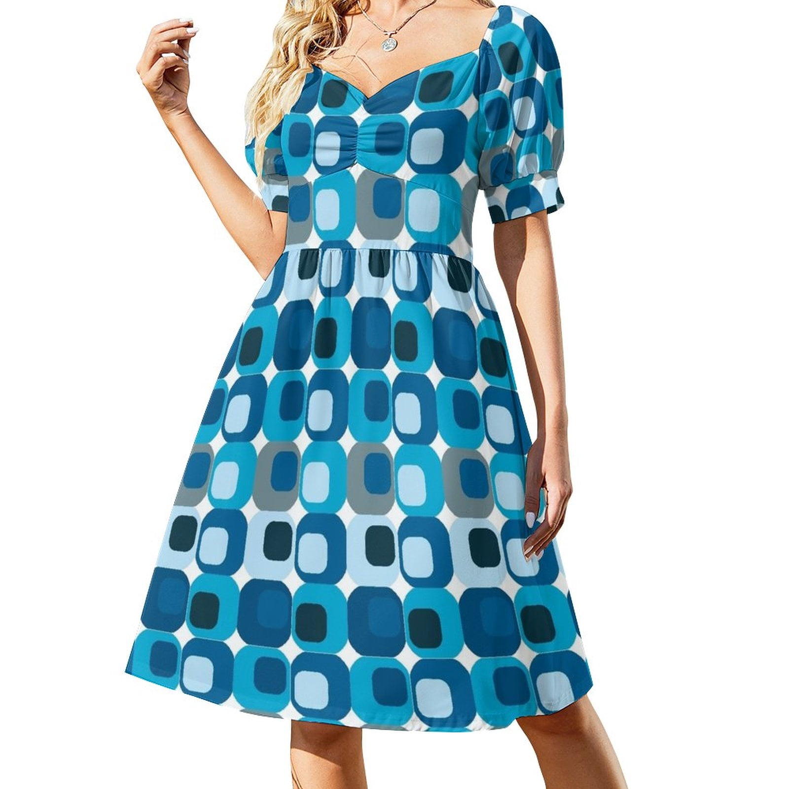 Shades of Blue Retro Abstract Dress dresses ladies 2024 summer Party ...