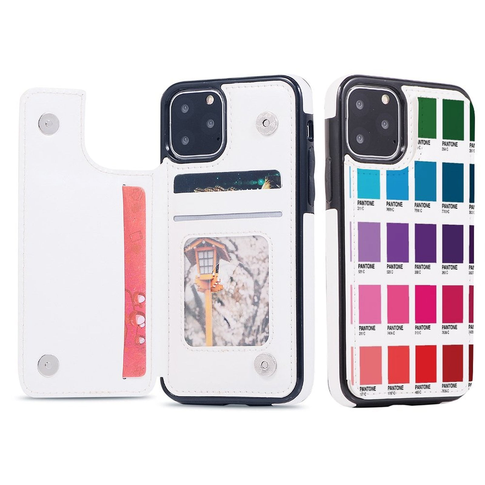 Shades of Pantone Colors Leather Wallet Case for iPhone 16 15 14 13 12 ...