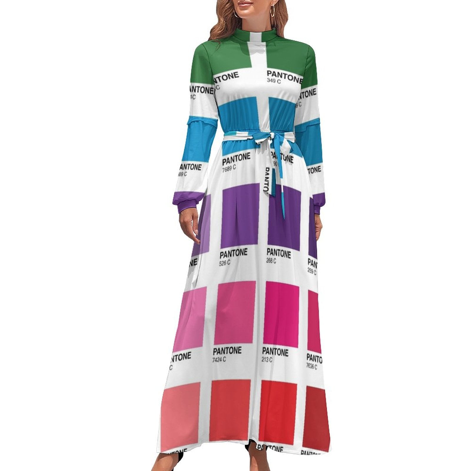 Shades of Pantone Colors Long Dress womens clothing summer dresses ...