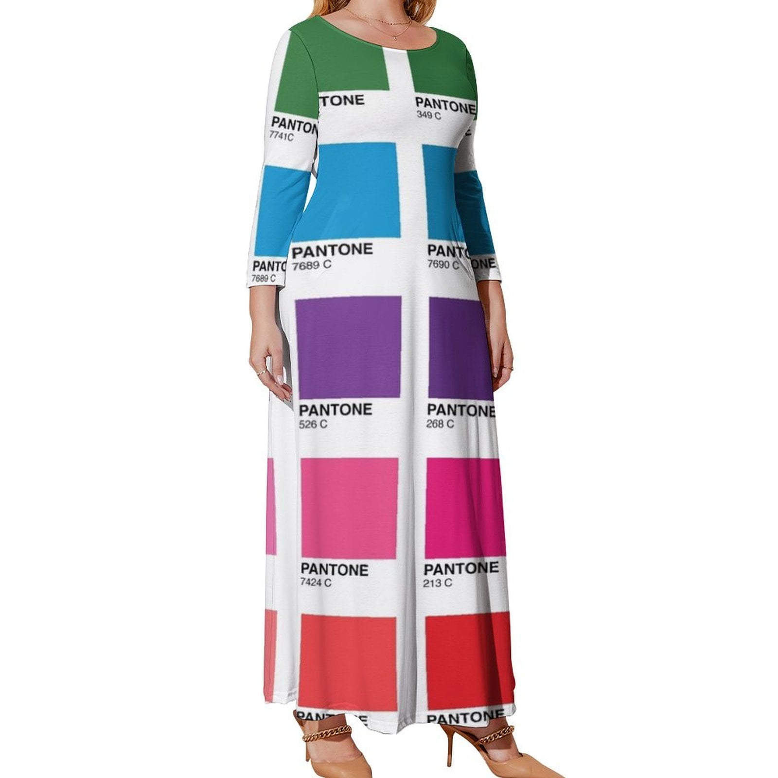 Shades of Pantone Colors Long Sleeved Dress clothes for woman dress for ...