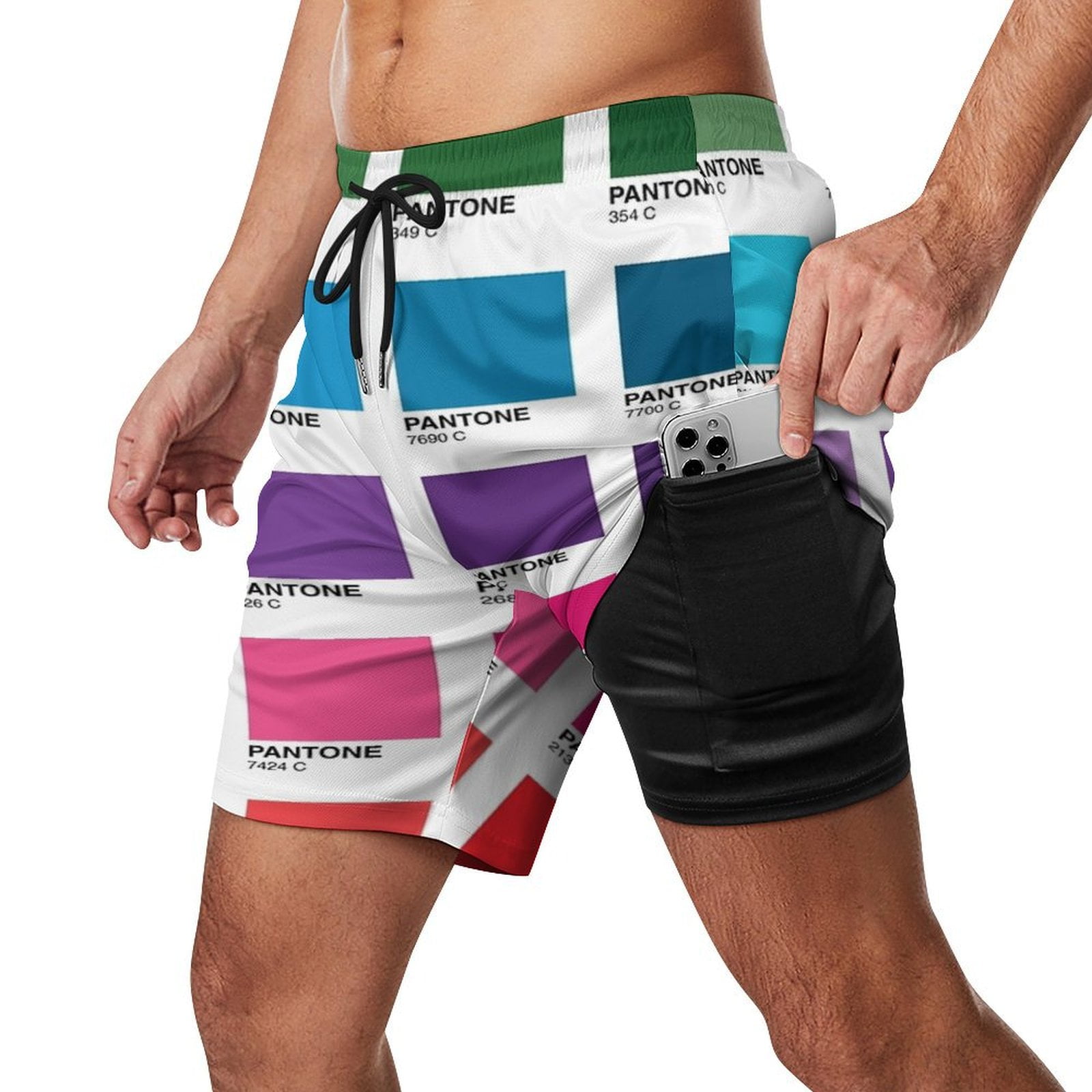Shades of Pantone Colors Quick Dry Swimming Shorts For Men Swimwear ...