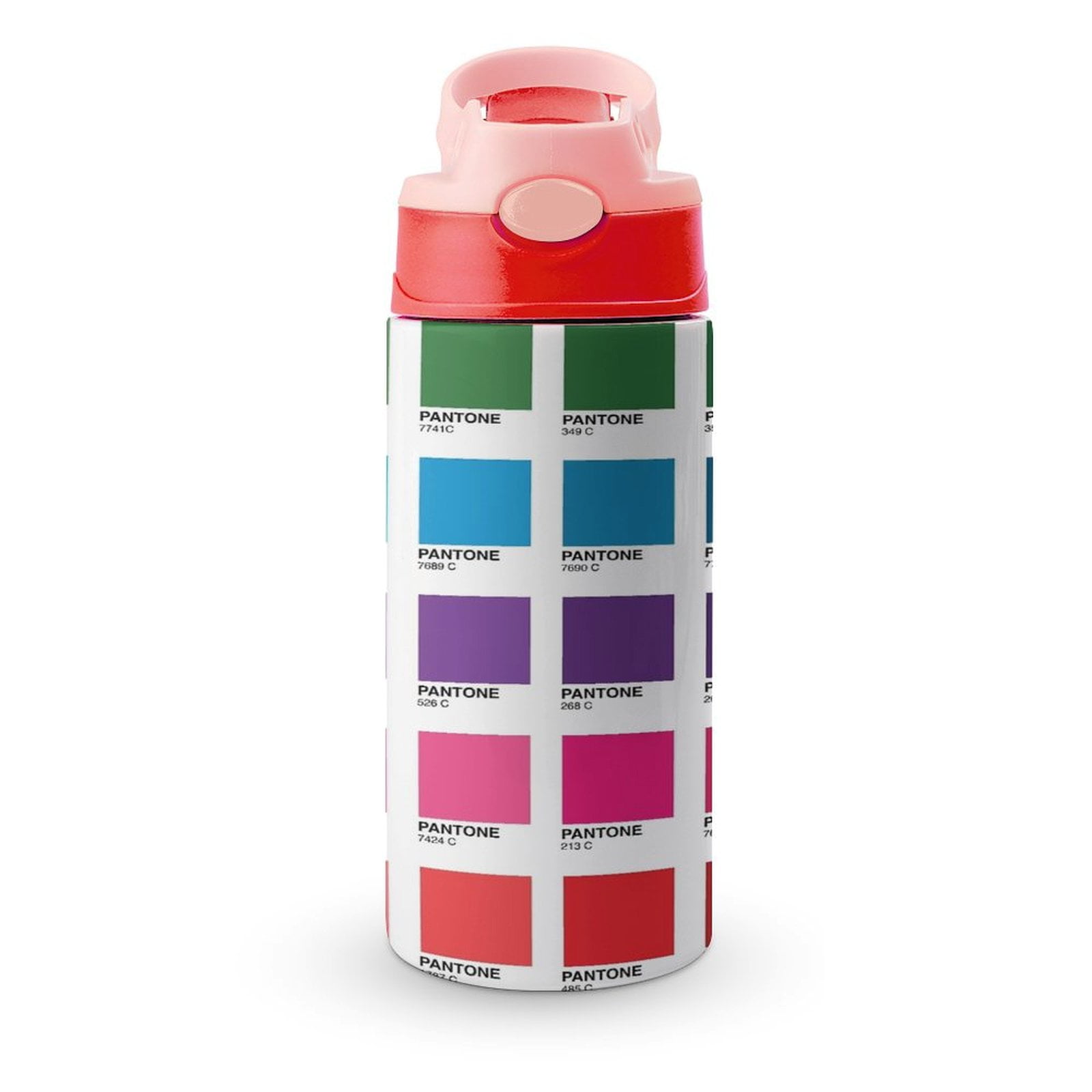 Shades of Pantone Colors Water Bottle with Straw And Lid Stainless ...