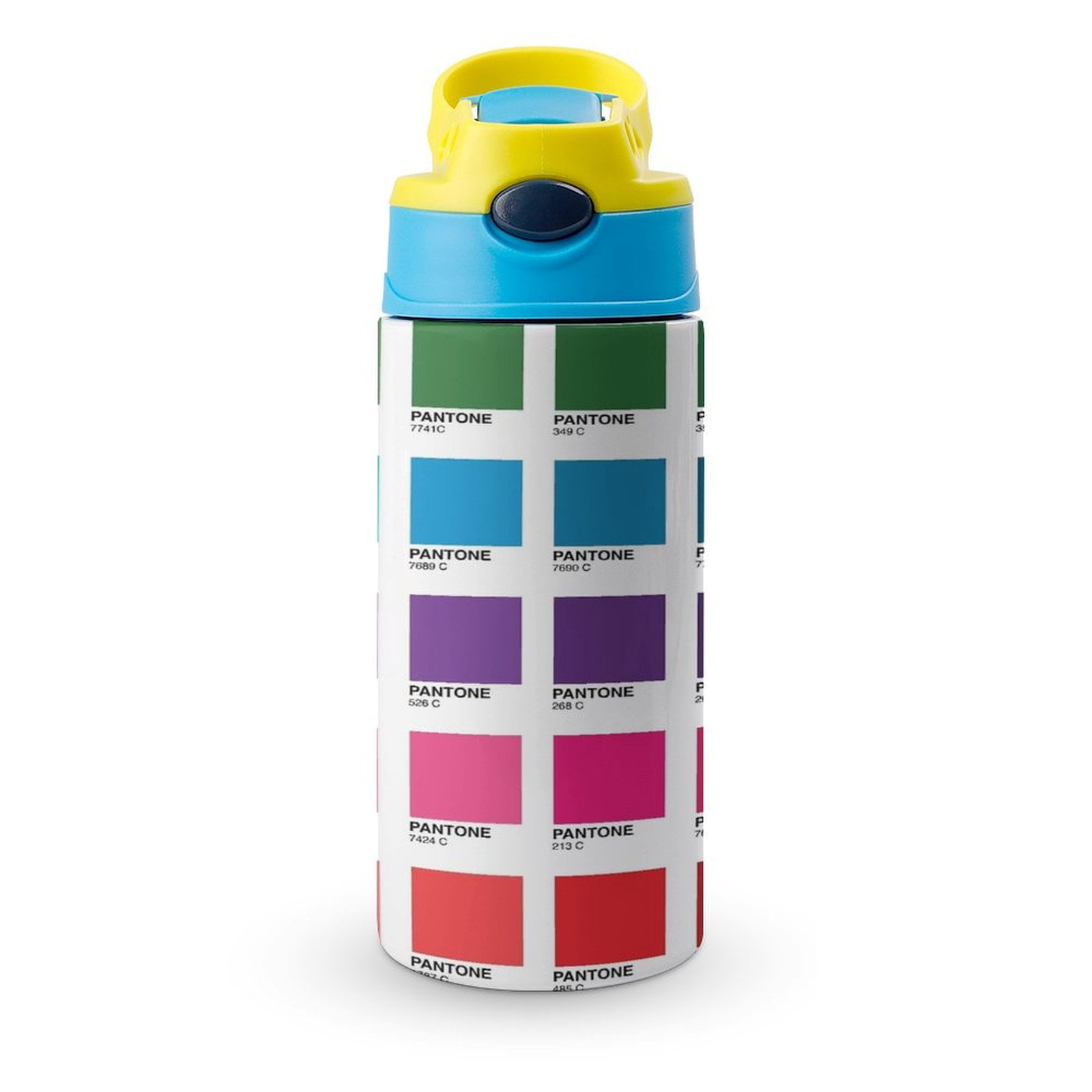 Shades of Pantone Colors Water Bottle with Straw And Lid Stainless ...