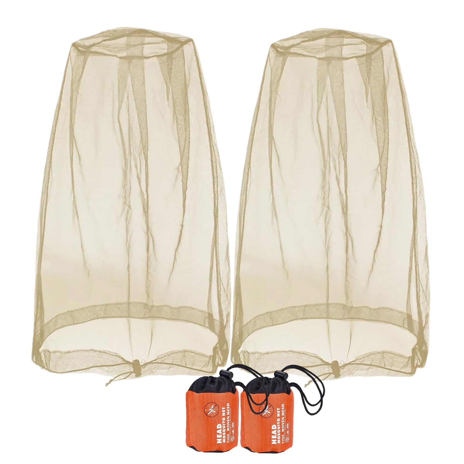 Shadoumai 2 Pack Mosquito Head Net Mesh for Hiking & Outdoors,Face Neck ...