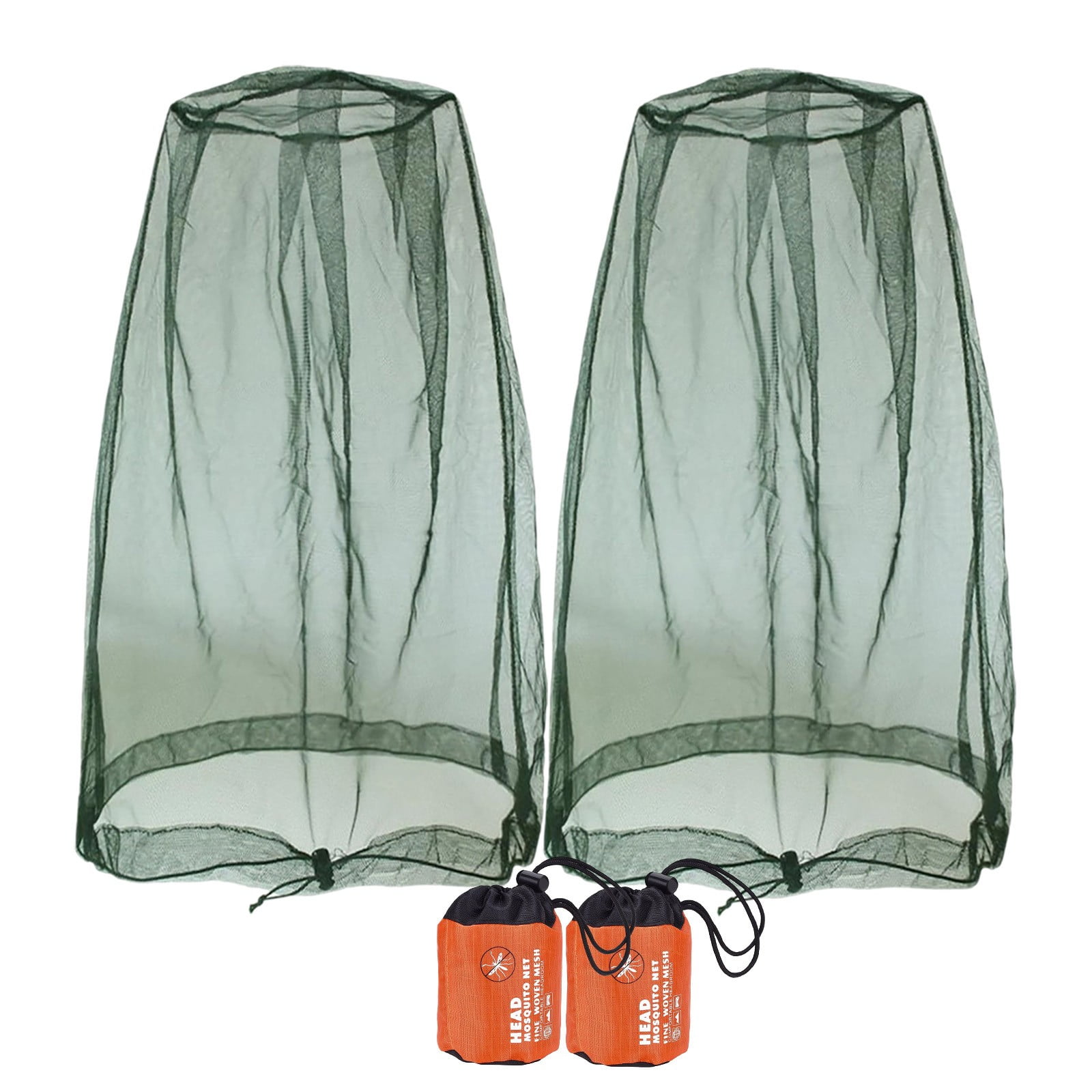 Shadoumai 2 Pack Mosquito Head Net Mesh for Hiking & Outdoors,Face Neck ...