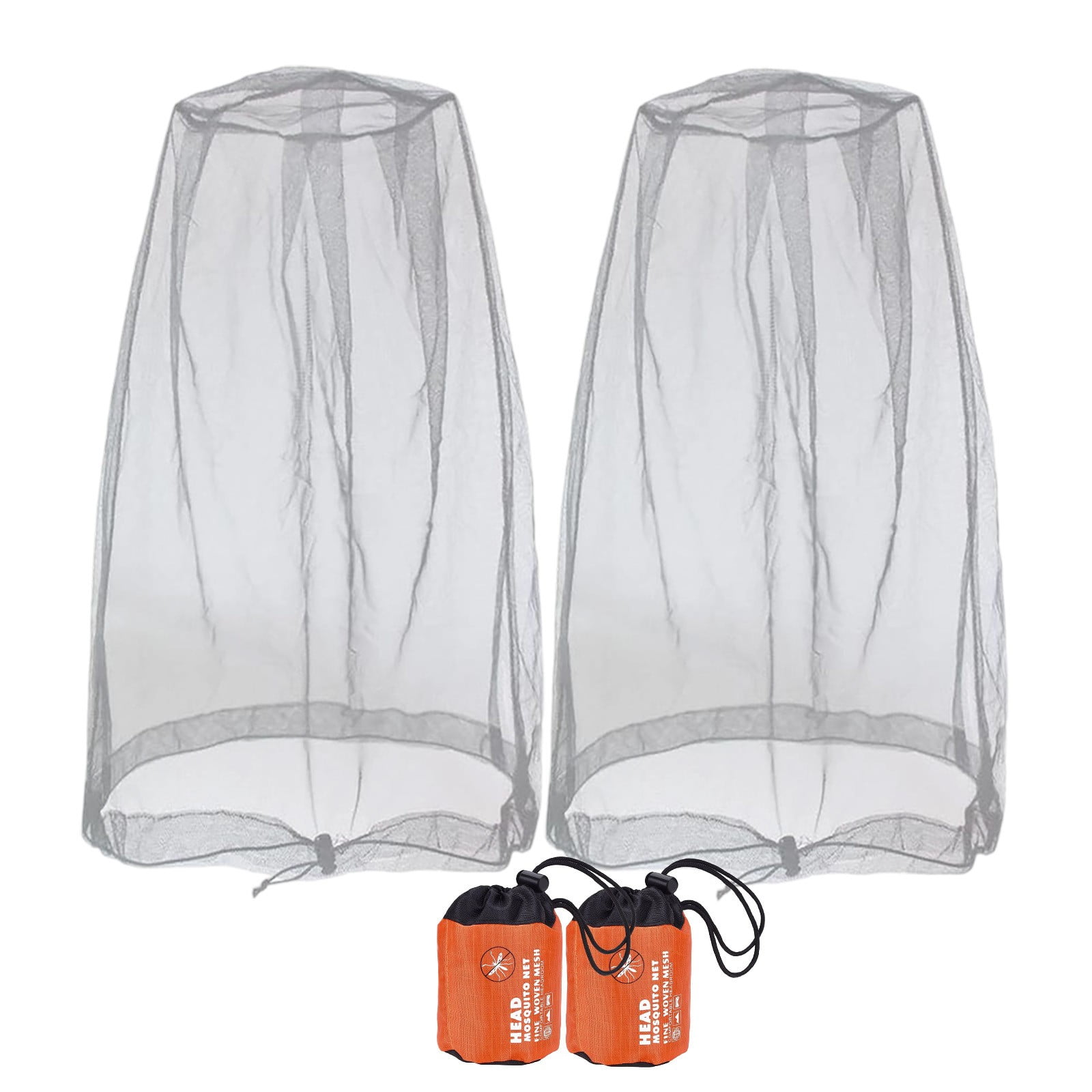 Shadoumai 2 Pack Mosquito Head Net Mesh for Hiking & Outdoors,Face Neck ...