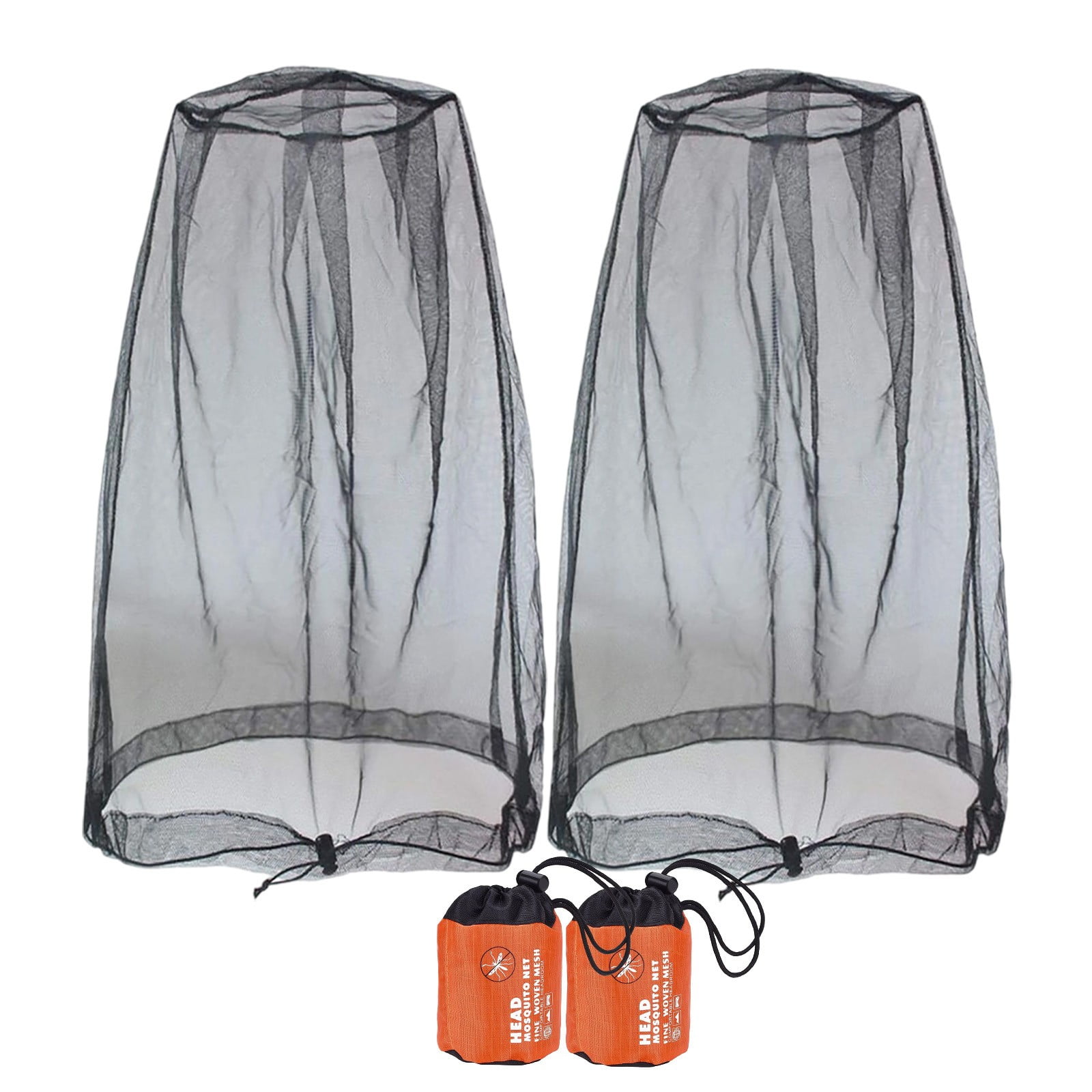 Shadoumai 2 Pack Mosquito Head Net Mesh for Hiking & Outdoors,Face Neck ...