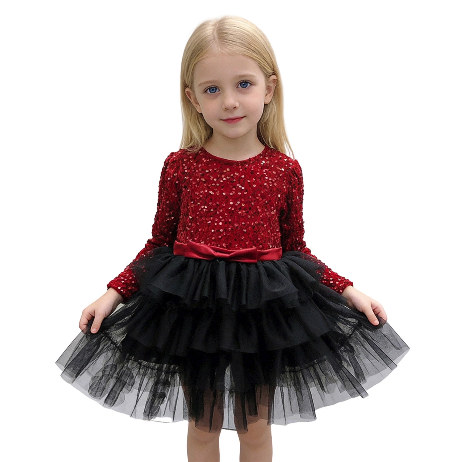 Shadoumai 2T Dresses for Toddler Girls Sparkly Sequin Tutu Gown Elegant ...