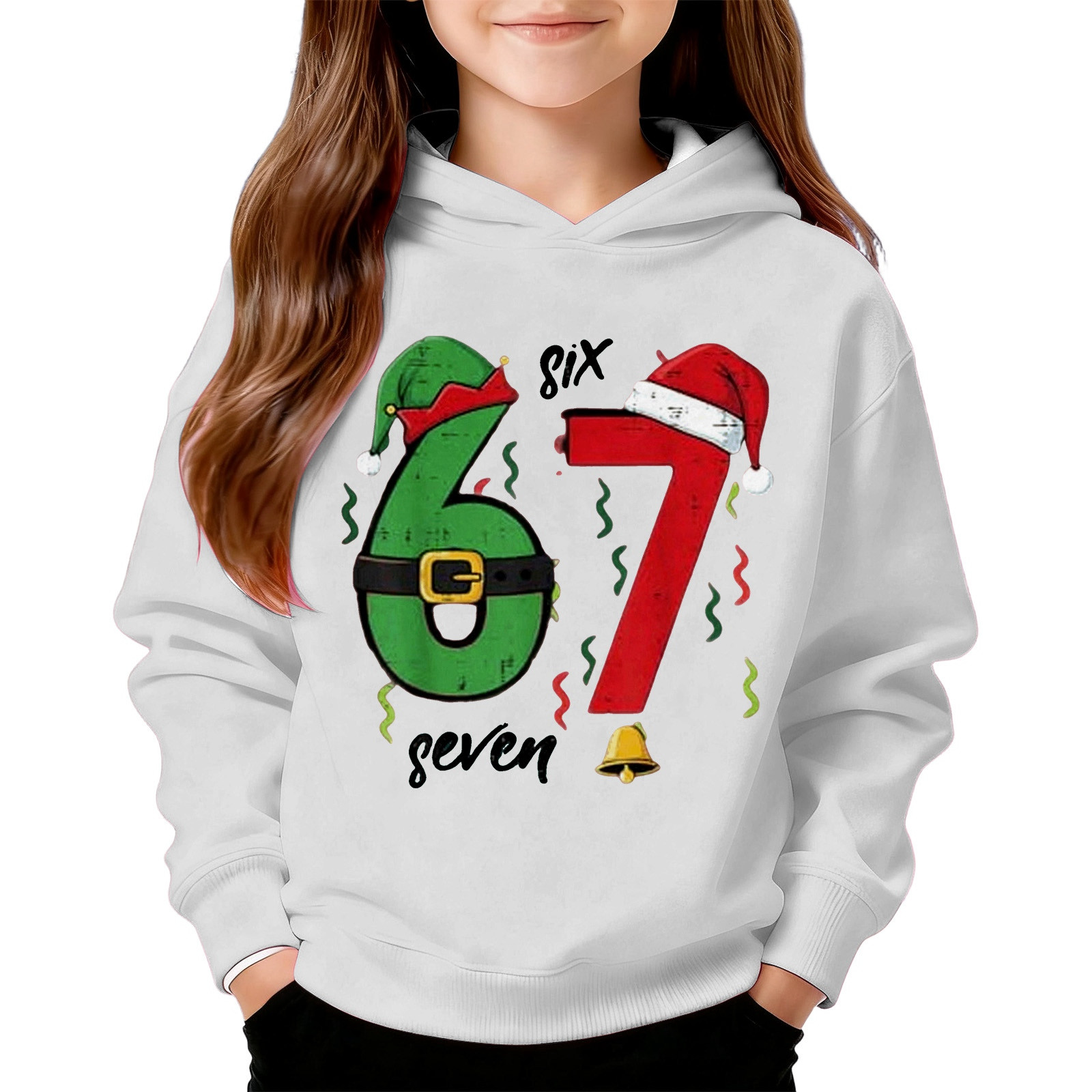 Shadoumai 67 Hoodie Girls Relaxed Fit Ultra-Soft 6 7 Hooded Sweatshirts ...