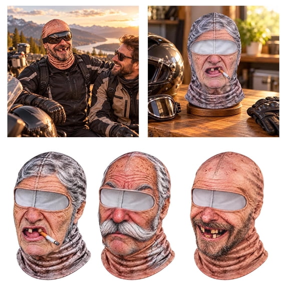 Shadoumai Cooling Balaclava Mask Man Funny Realistic Face 3D Printed ...