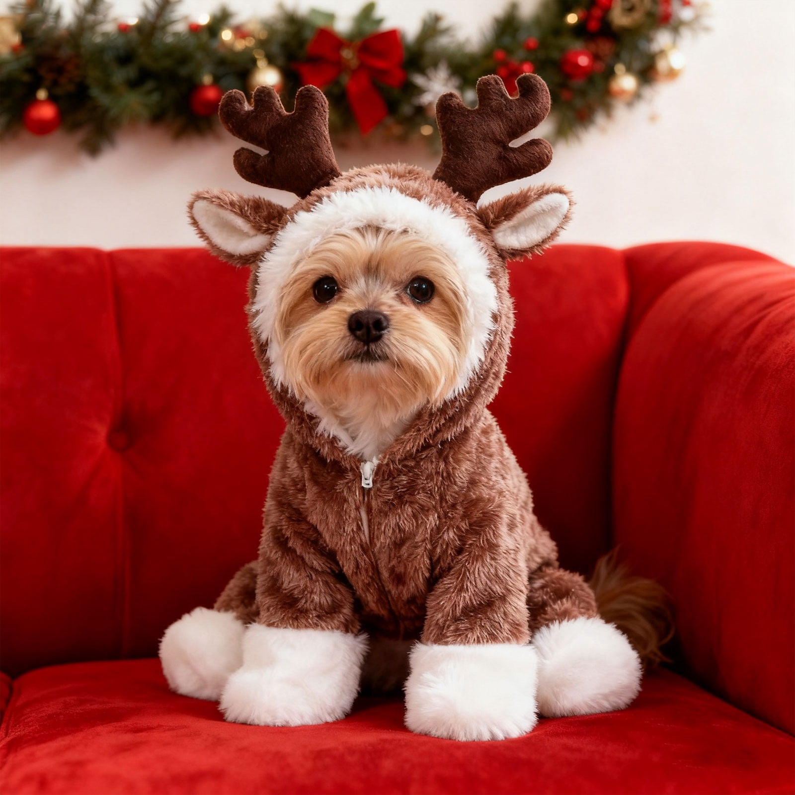 Shadoumai Dog Merry Christmas Sweater Dress Winter Small Dog New Year ...