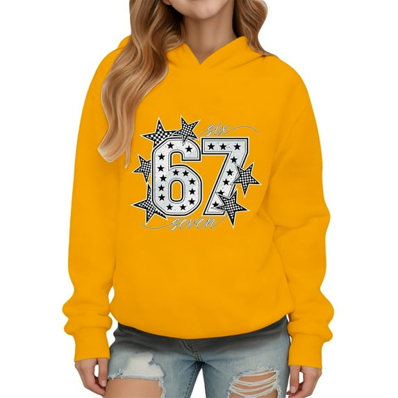 Shadoumai Girl's 67 Hoodie Loose Casual Ultra Comfort 6 7 Meme Pullover ...