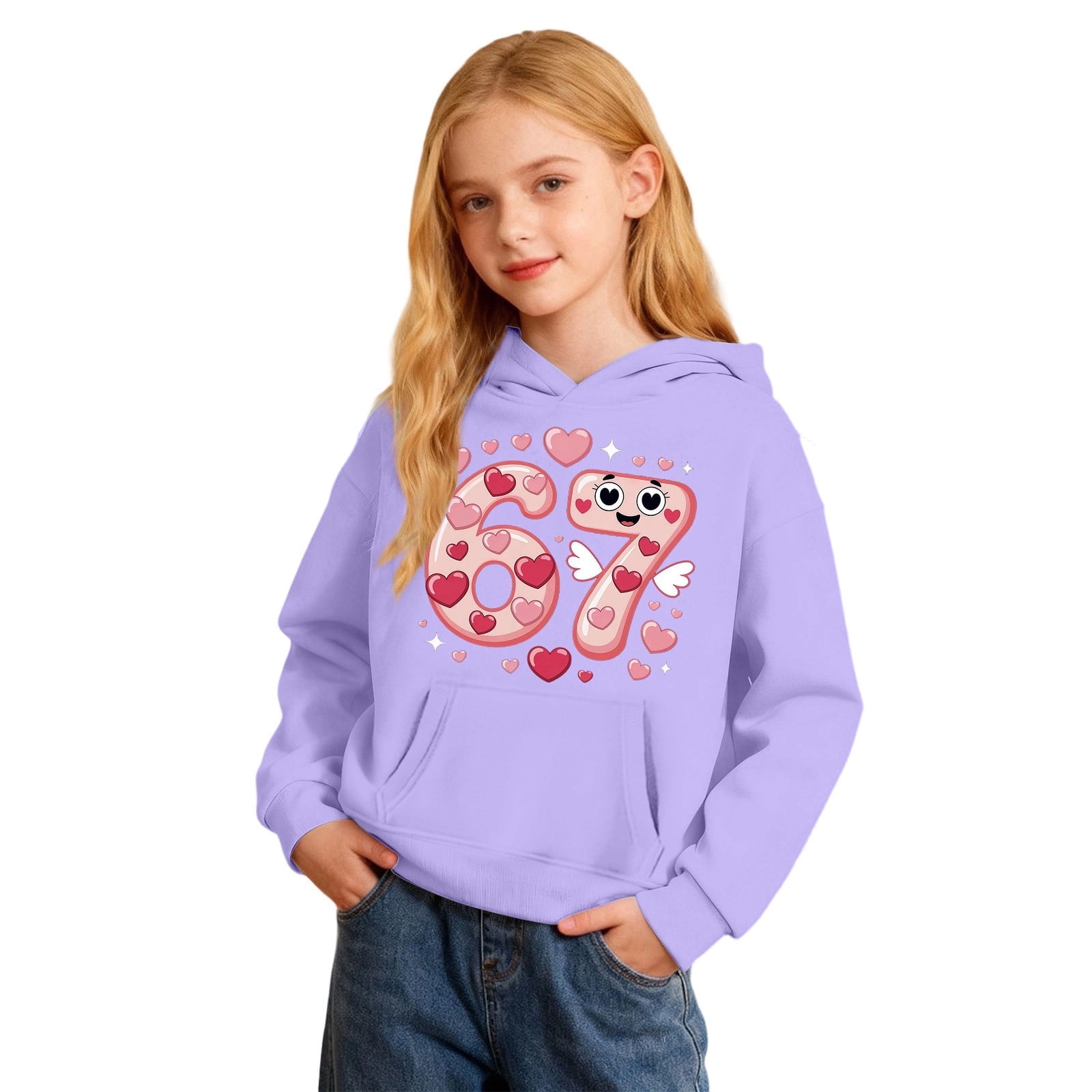 Shadoumai Girls 67 Hoodie Casual Ultra-Soft 6 7 Hooded Sweatshirts 100 ...