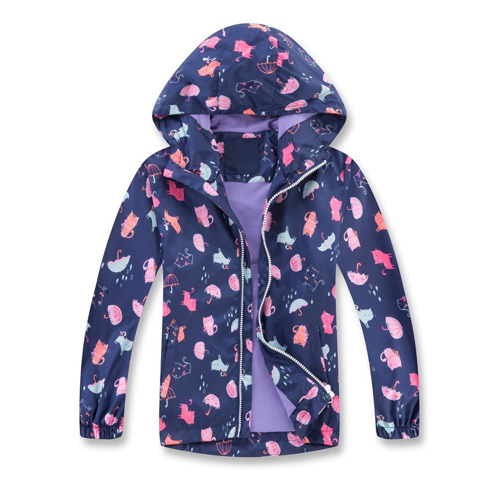 Shadoumai Girls Lightweight Windbreaker Jacket Hooded Raincoat For ...