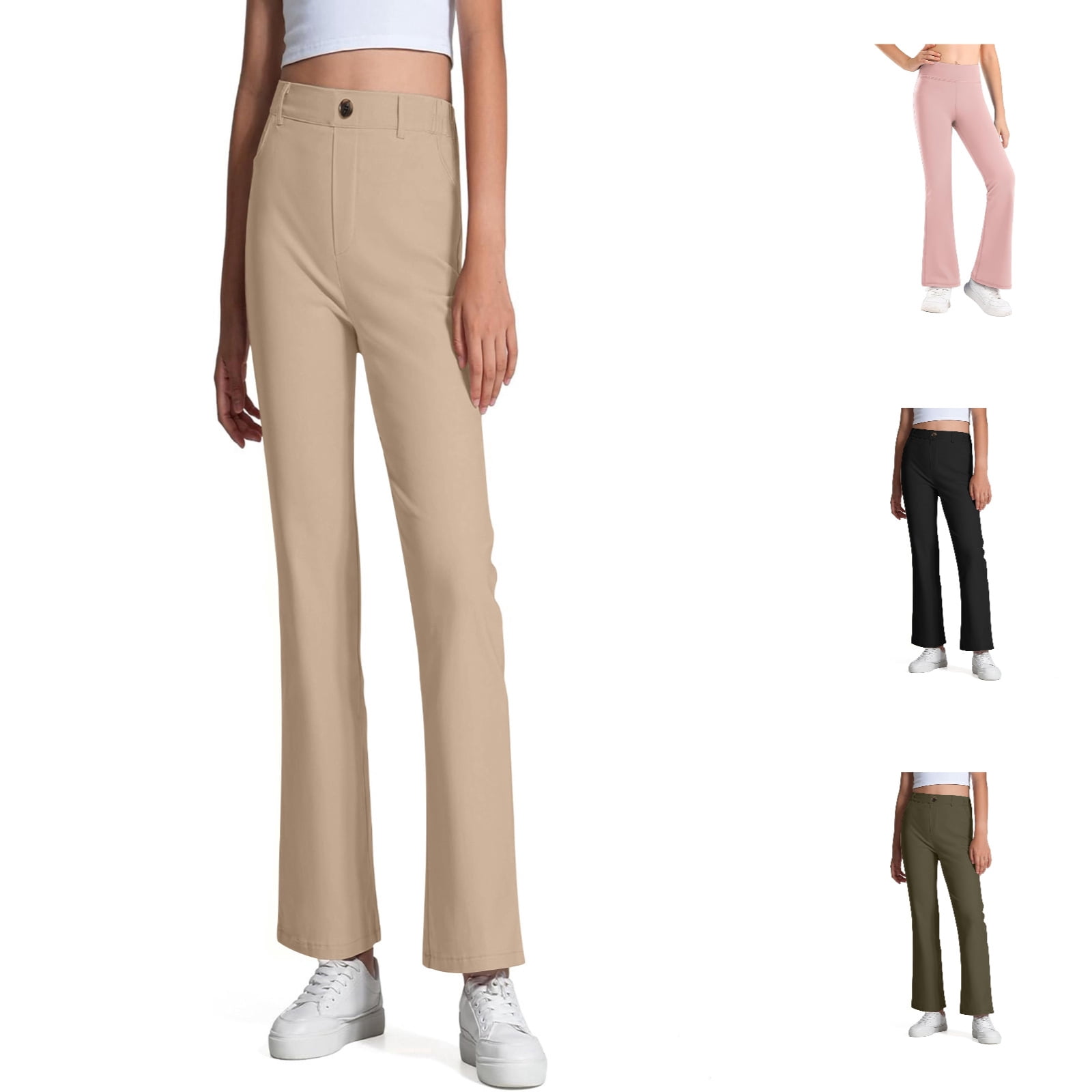 Shadoumai Girls School Uniform Pants Teen School High Stretchy Flare ...
