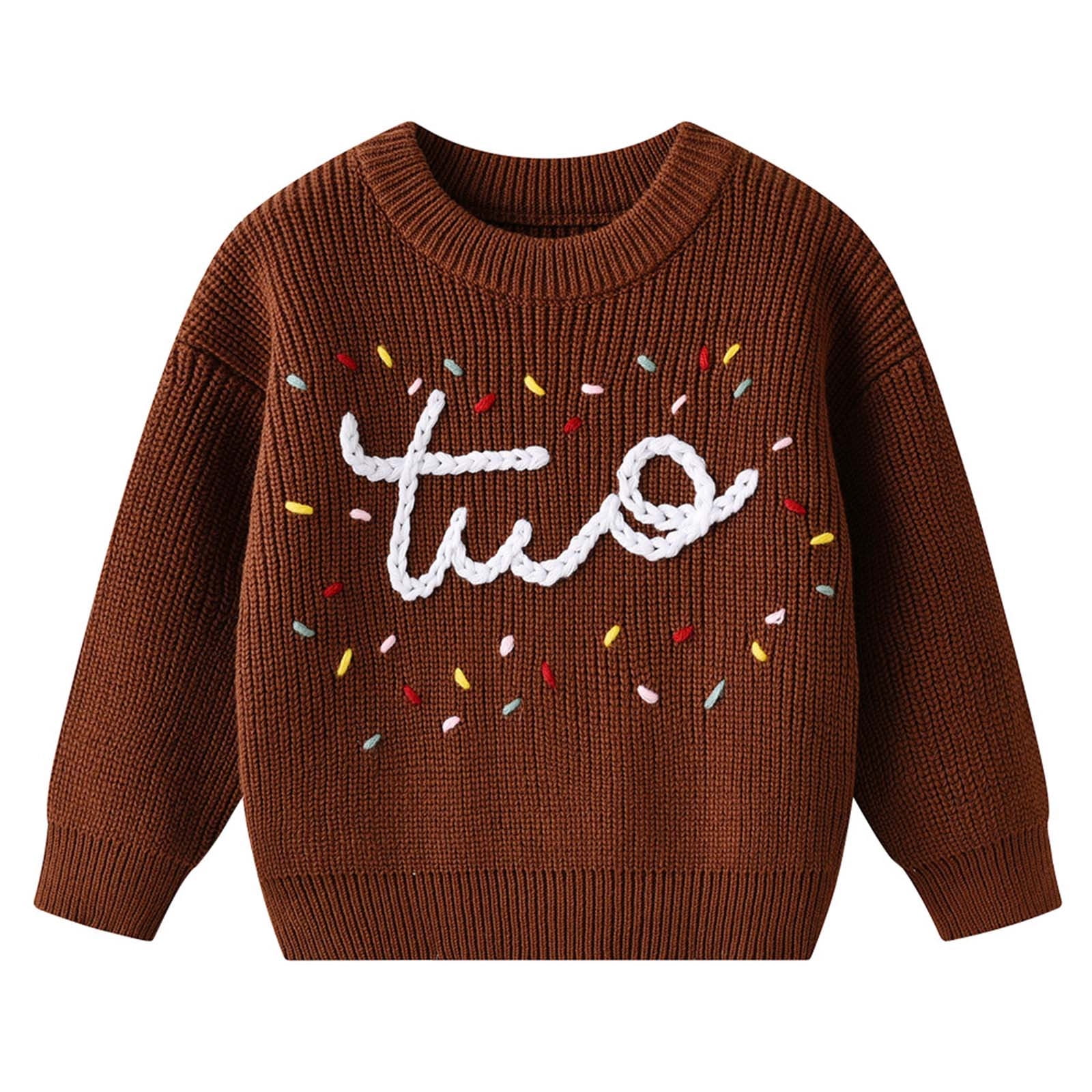 Shadoumai Girls Sweaters Hand Embroidered Colorful Dots Knit Cardigan ...