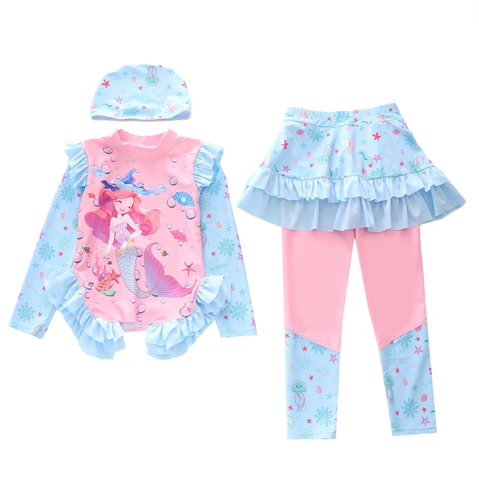 Shadoumai Girls Swimsuit 2 Piece Girls Bikini Modest Bathing Suit ...