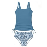 Shadoumai Girls Swimsuit Two Piece Bathing Suit Criss Cross Print ...