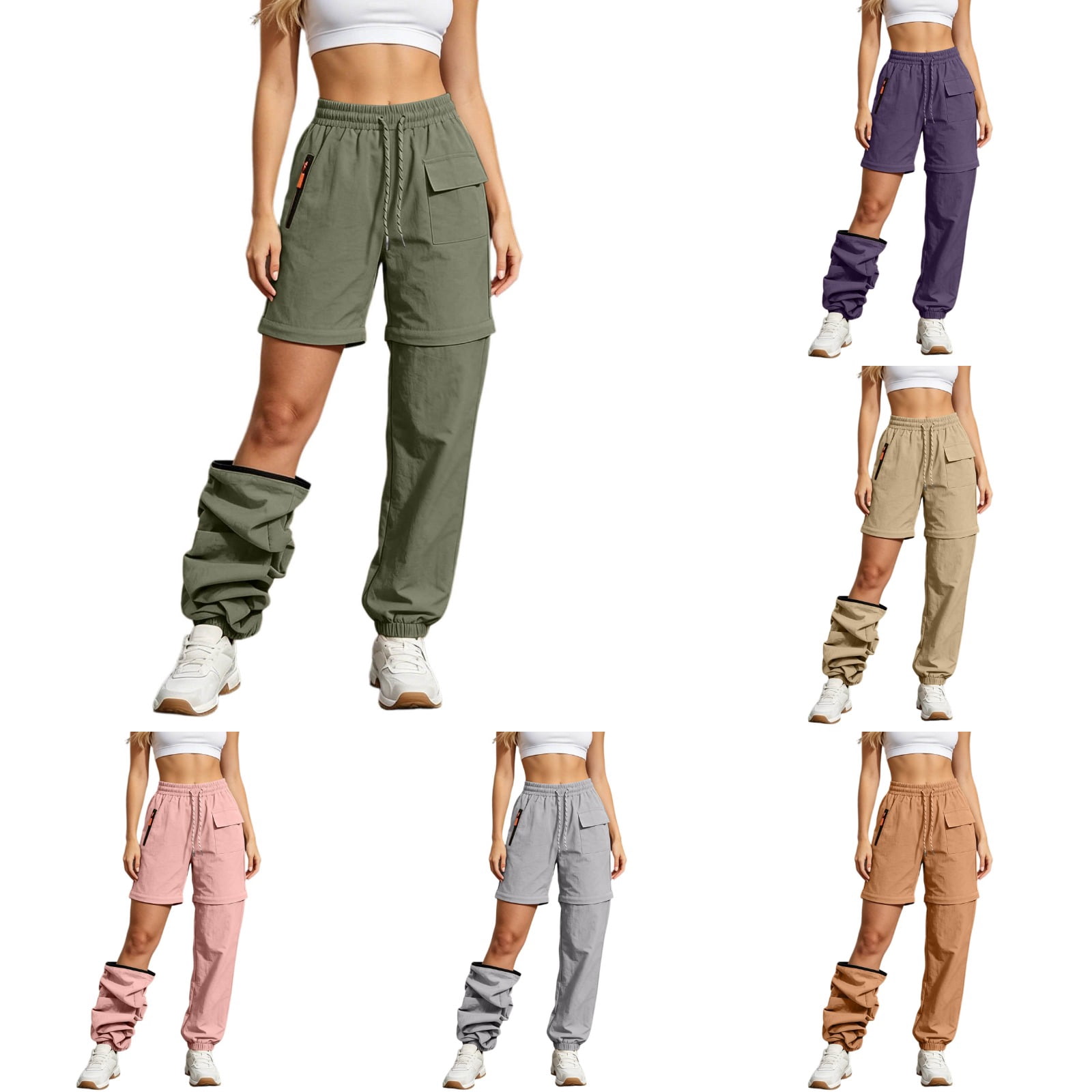 Shadoumai Hiking Pants Women Safari Clothes Zip Off Convertible ...