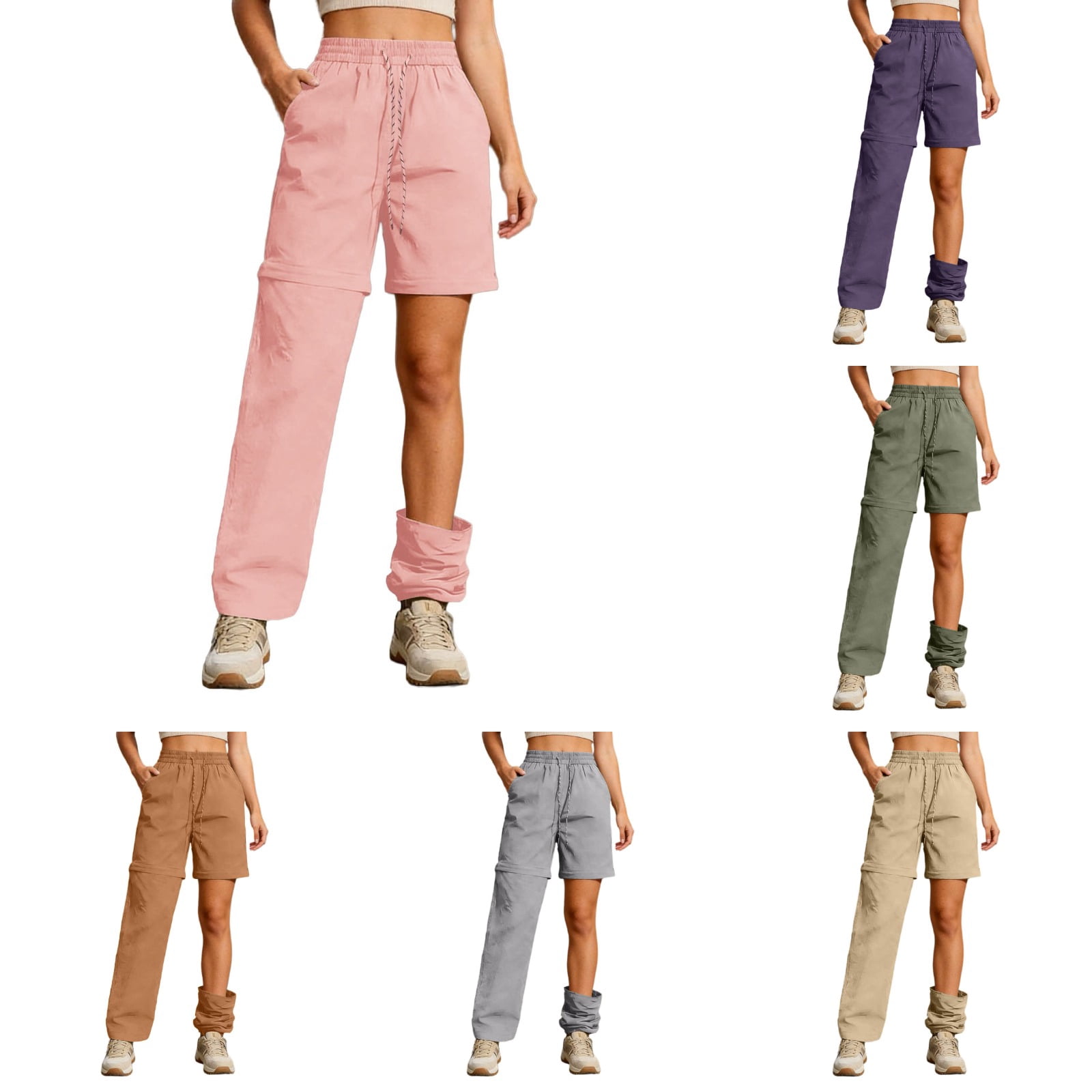 Shadoumai Hiking Pants Women Safari Clothes Zip Off Convertible ...