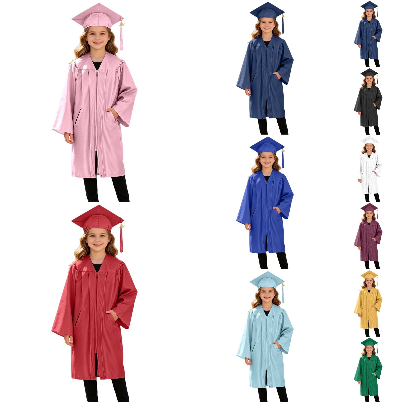 Shadoumai Kindergarten Preschool Shiny Graduation Cap and Gown Tassel ...