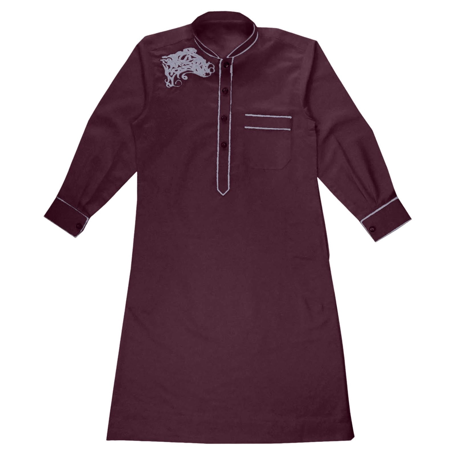 Shadoumai Traditional Arabic Thobe Robe for Boys Long Sleeve Ankle ...