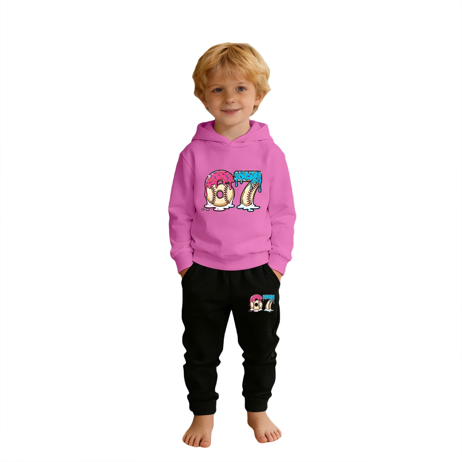 Shadoumai Uniesex Kids 67 2-Piece Outfit 6 7 Boys Girls Long Sleeve Top ...