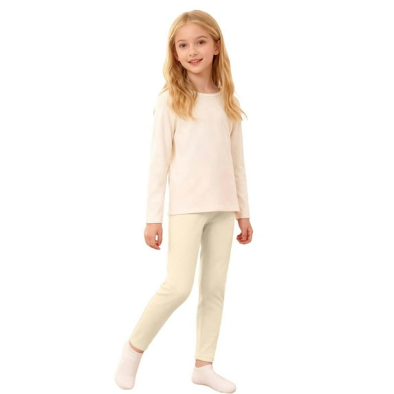 Shadoumai Winter Lined Thermal Leggings for Girls Soft Stretch Base ...