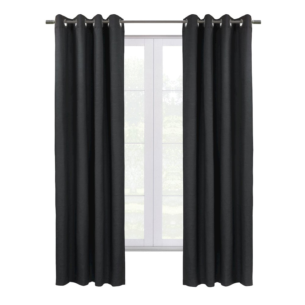 Thermaplus Shadow Blackout Grommet Curtain Panel 52 x 63 in Black ...