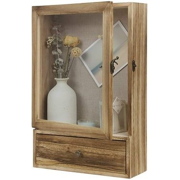 Rustic White Shadow Box Frame Real Glass Window Door with Removable ...