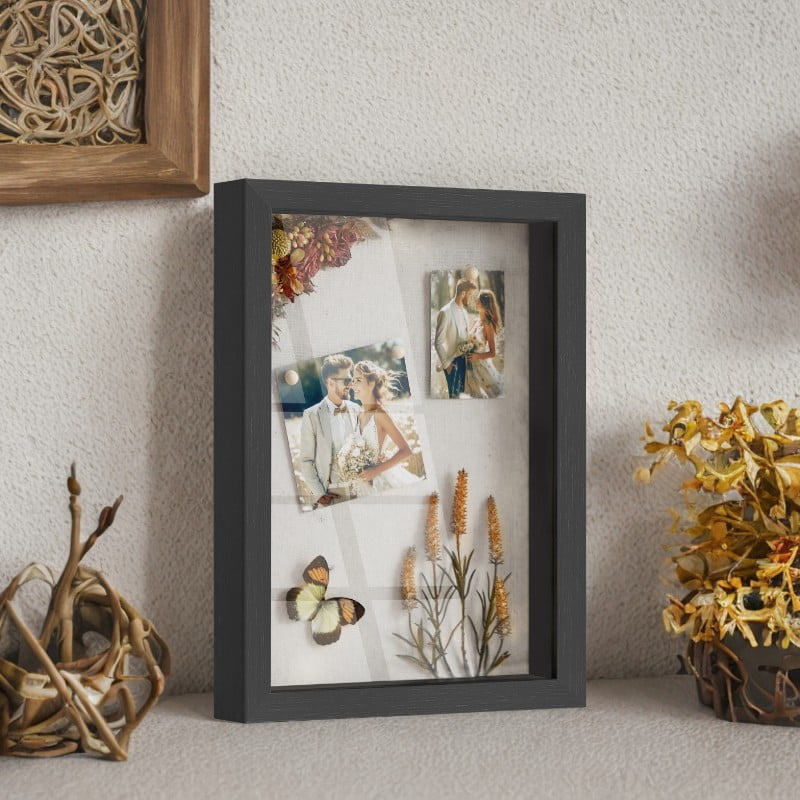 Shadow Box Frame, 1.3-Inch Deep Memory Display Case for Desk Wall Decor ...