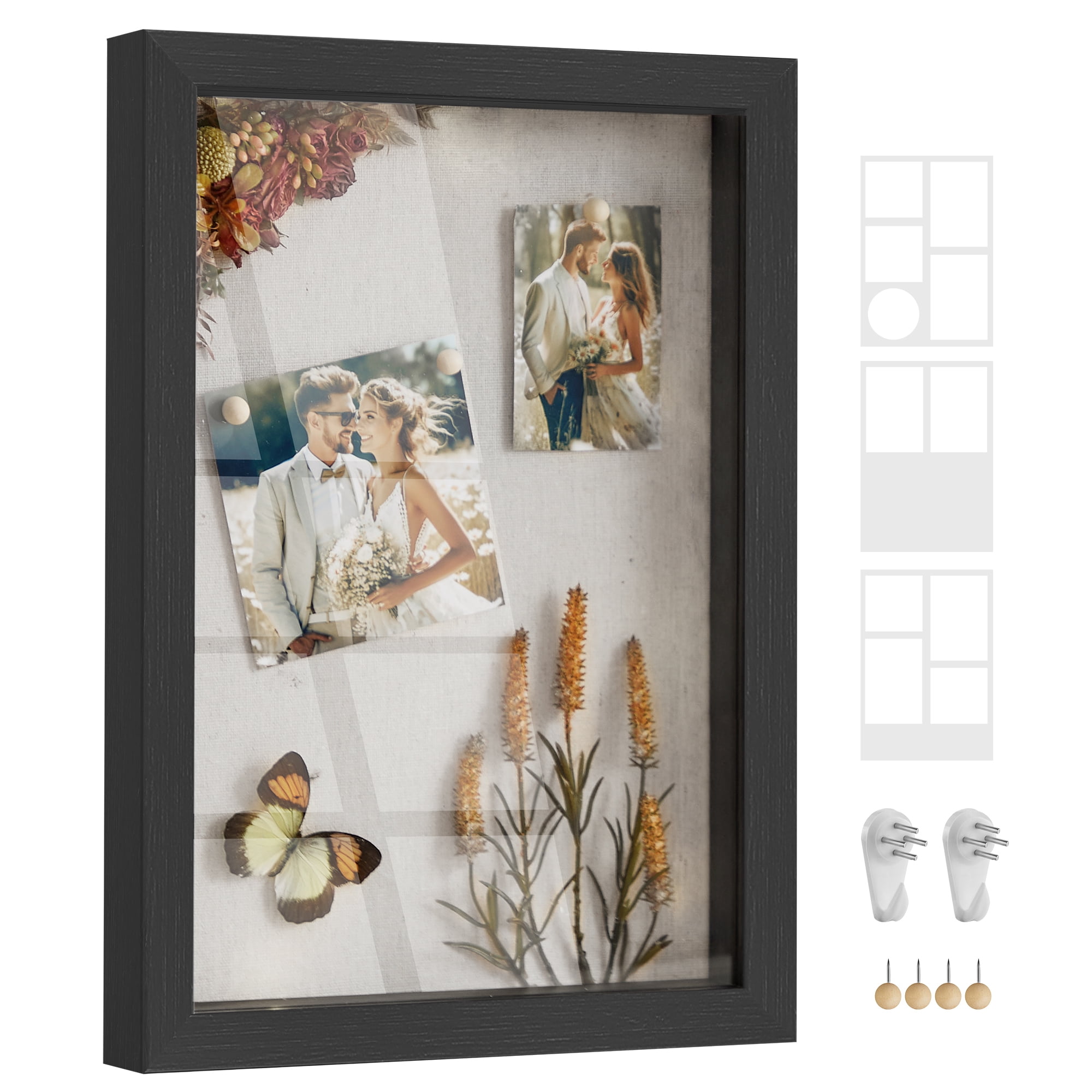 Shadow Box Frame, 1.3-Inch Deep Memory Display Case for Desk Wall Decor ...