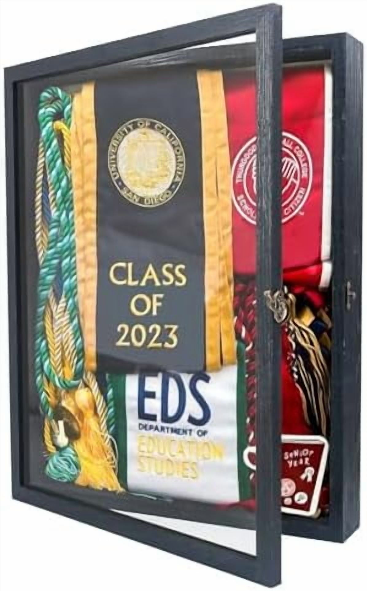 Shadow Box Frame 13X16 Display Case with Linen Back, Real Glass Window ...