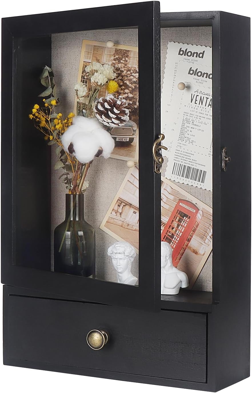 Shadow Box Frame, 3.2” Deep Shadow Box Display Case with Real Glass and ...