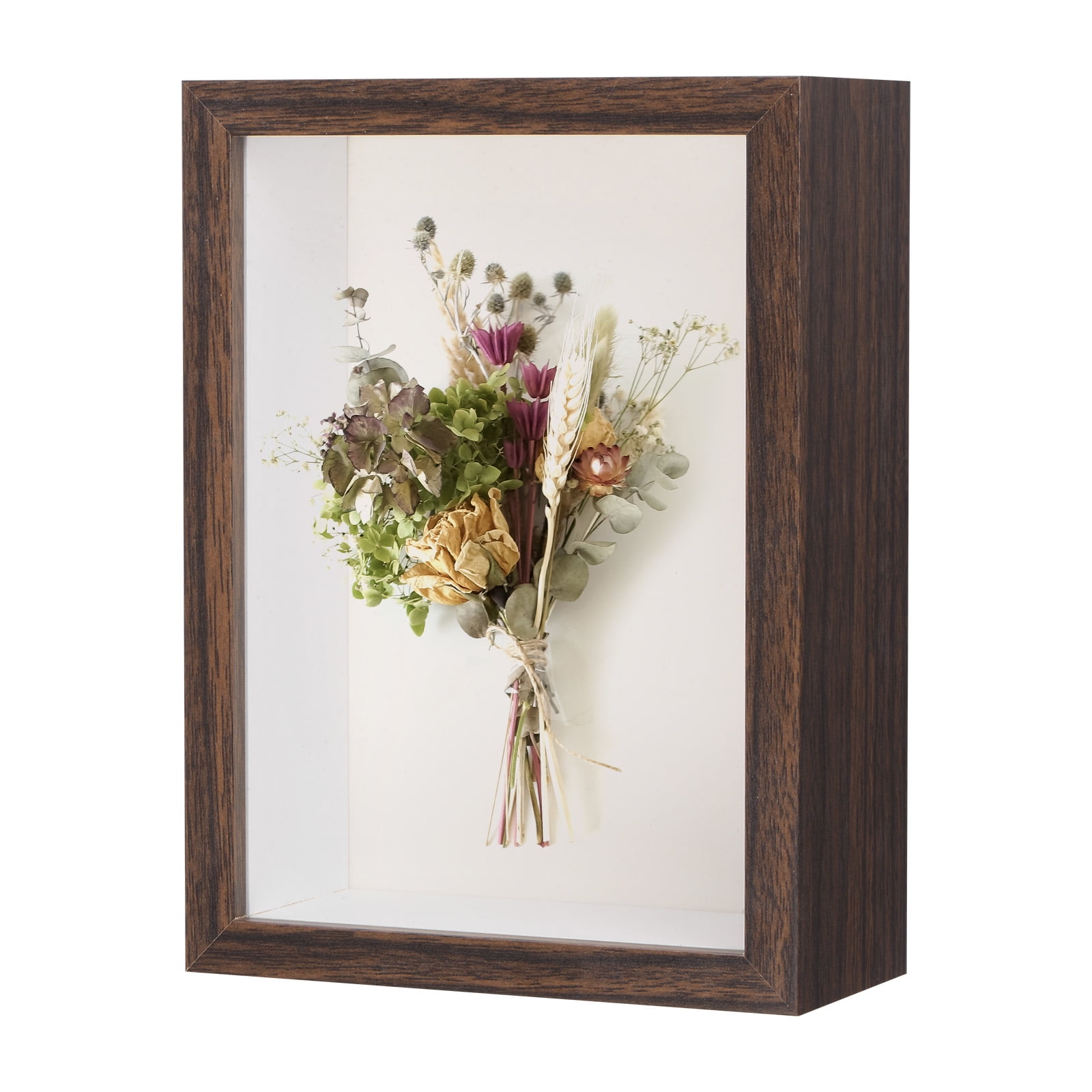 Shadow Box Frame, 5 x 7 Inch Wooden Dried Flower Photo Frame Deep Box ...