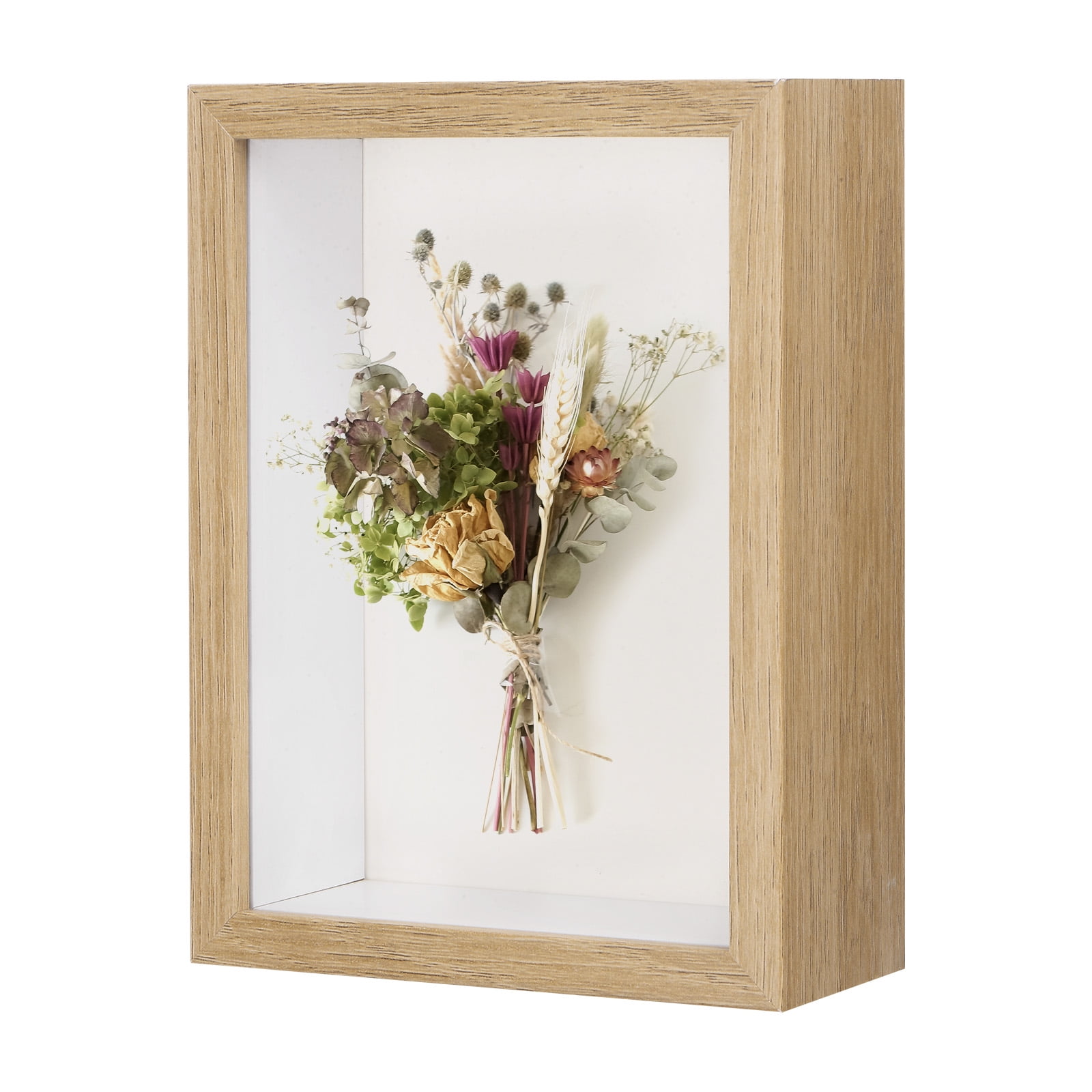 Shadow Box Frame, 5 x 7 Inch Wooden Dried Flower Photo Frame Deep Box ...