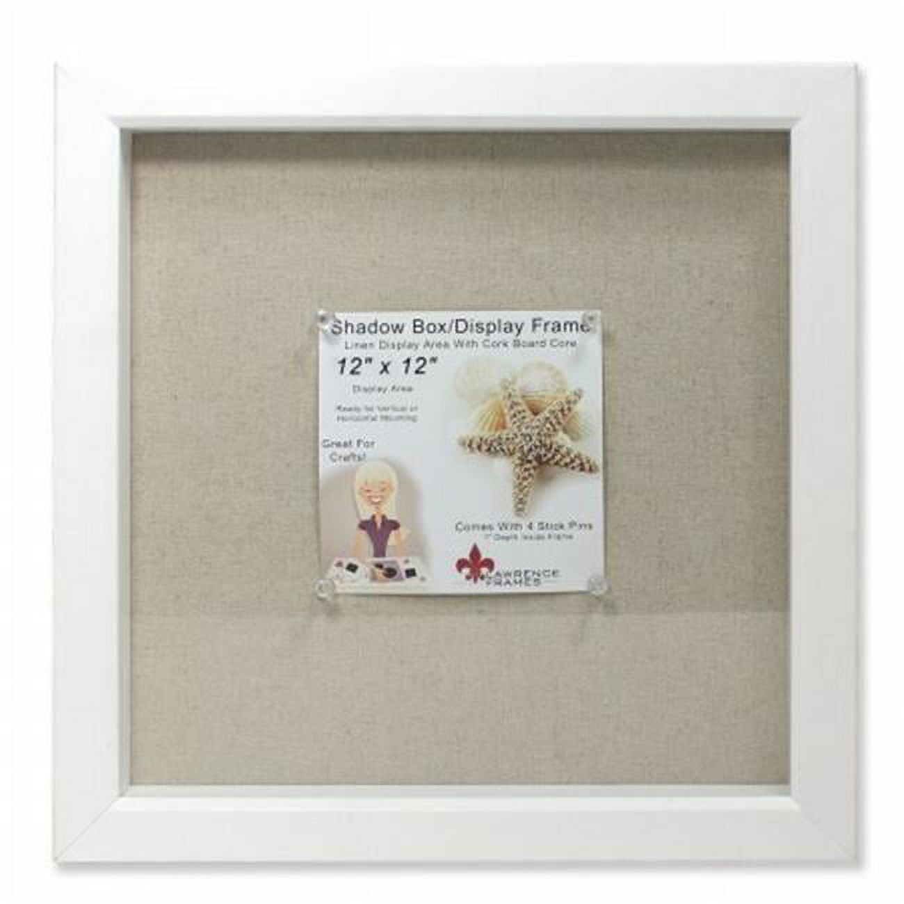 Shadow Box Frame With Linen Inner Display Board - White, 1 in ...