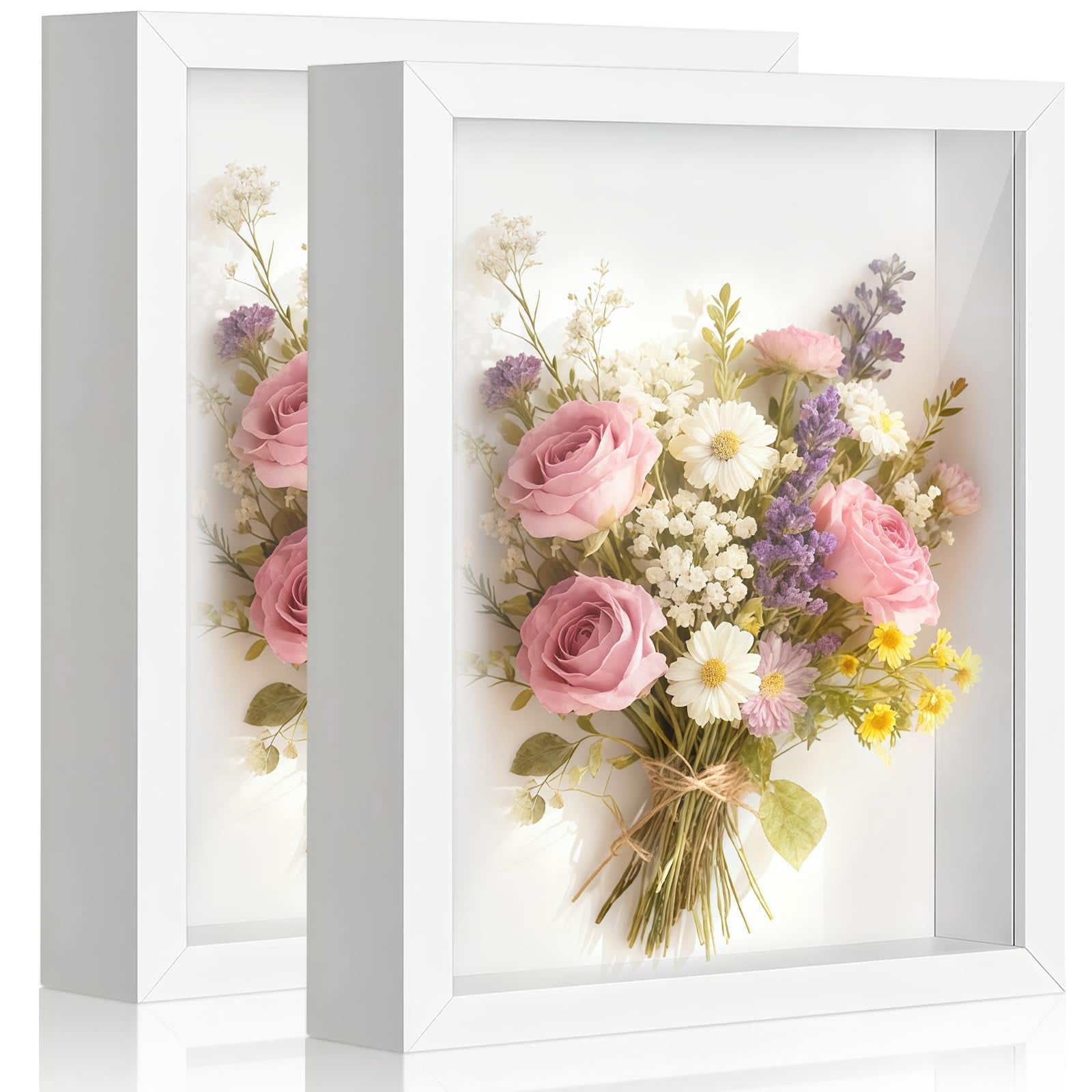 Shadow Box Frame Wood Deep Shadowbox with Glass Shadow Boxes Display ...