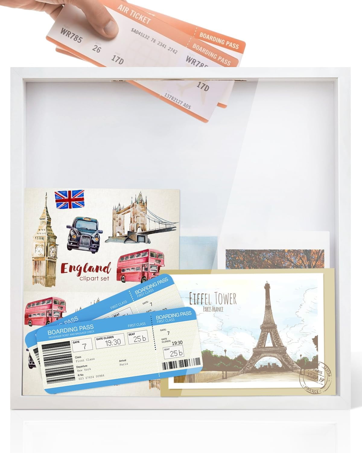 Shadow Box Frame Wood Deep Shadowbox with Glass Shadow Boxes Display ...