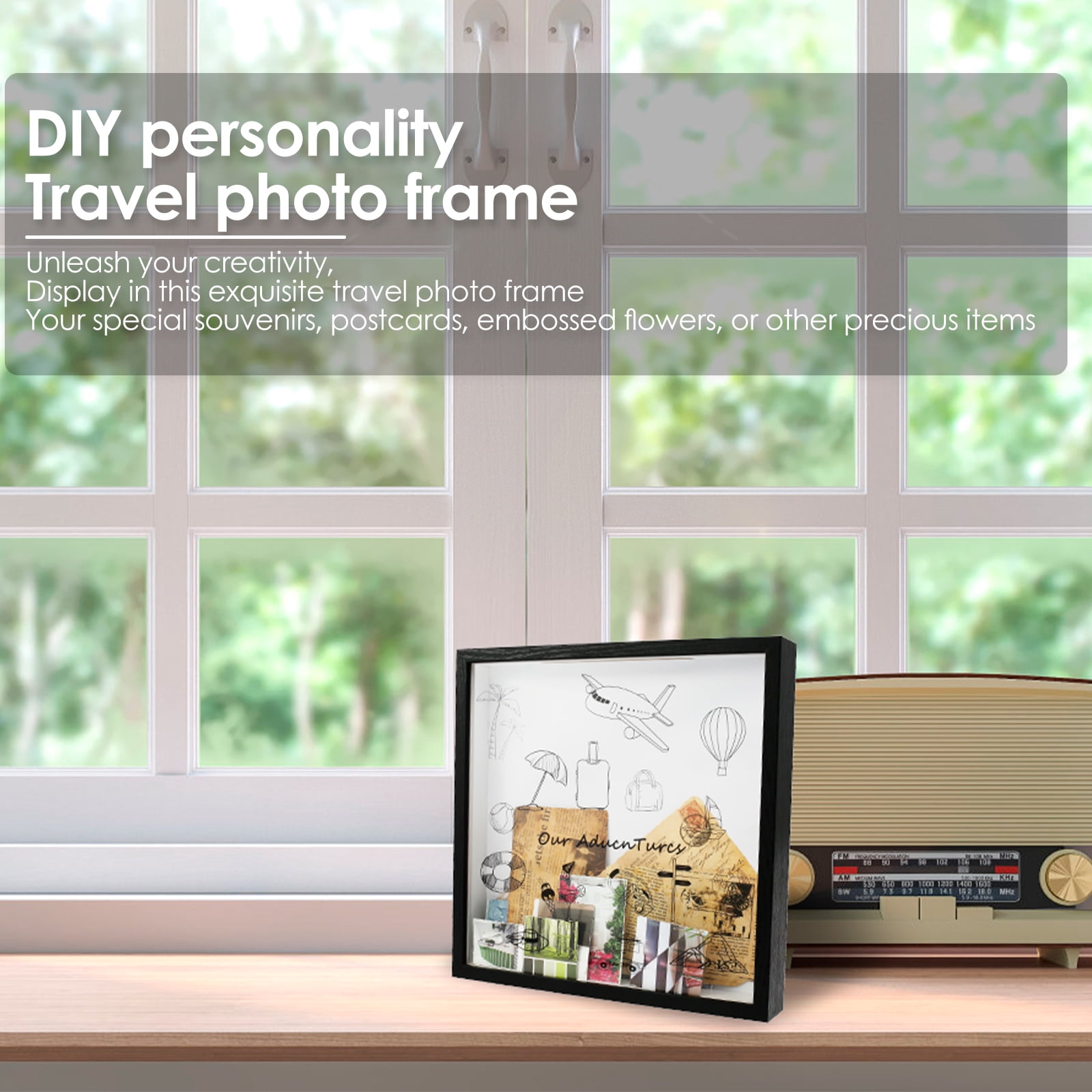 Shadow Box Frame Wooden Adventure Archive Box DIY Travel Shadow Box ...