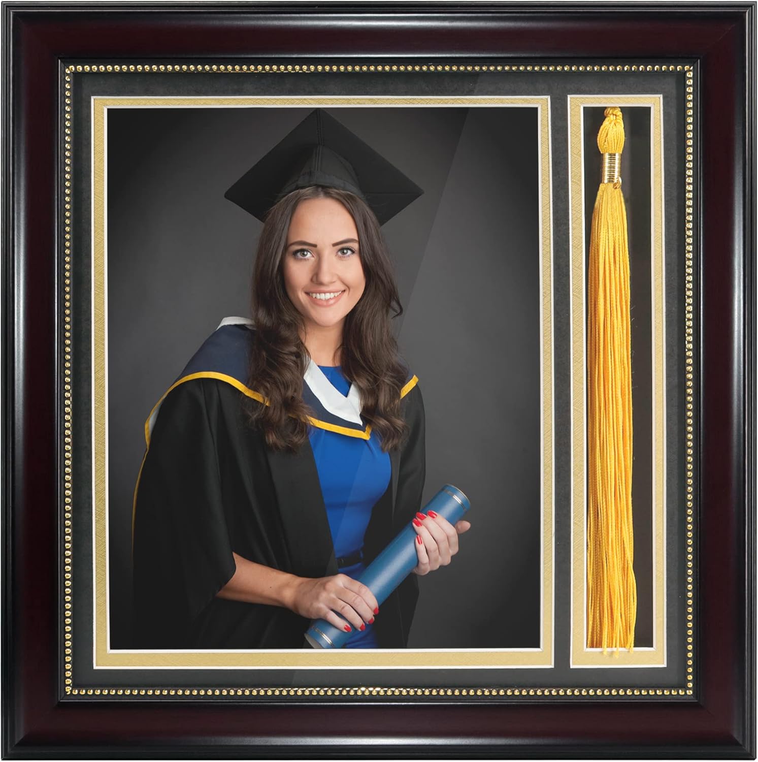 Shadow Box Frame for 8x10 Graduation Photos with Tassel Holder, Real ...