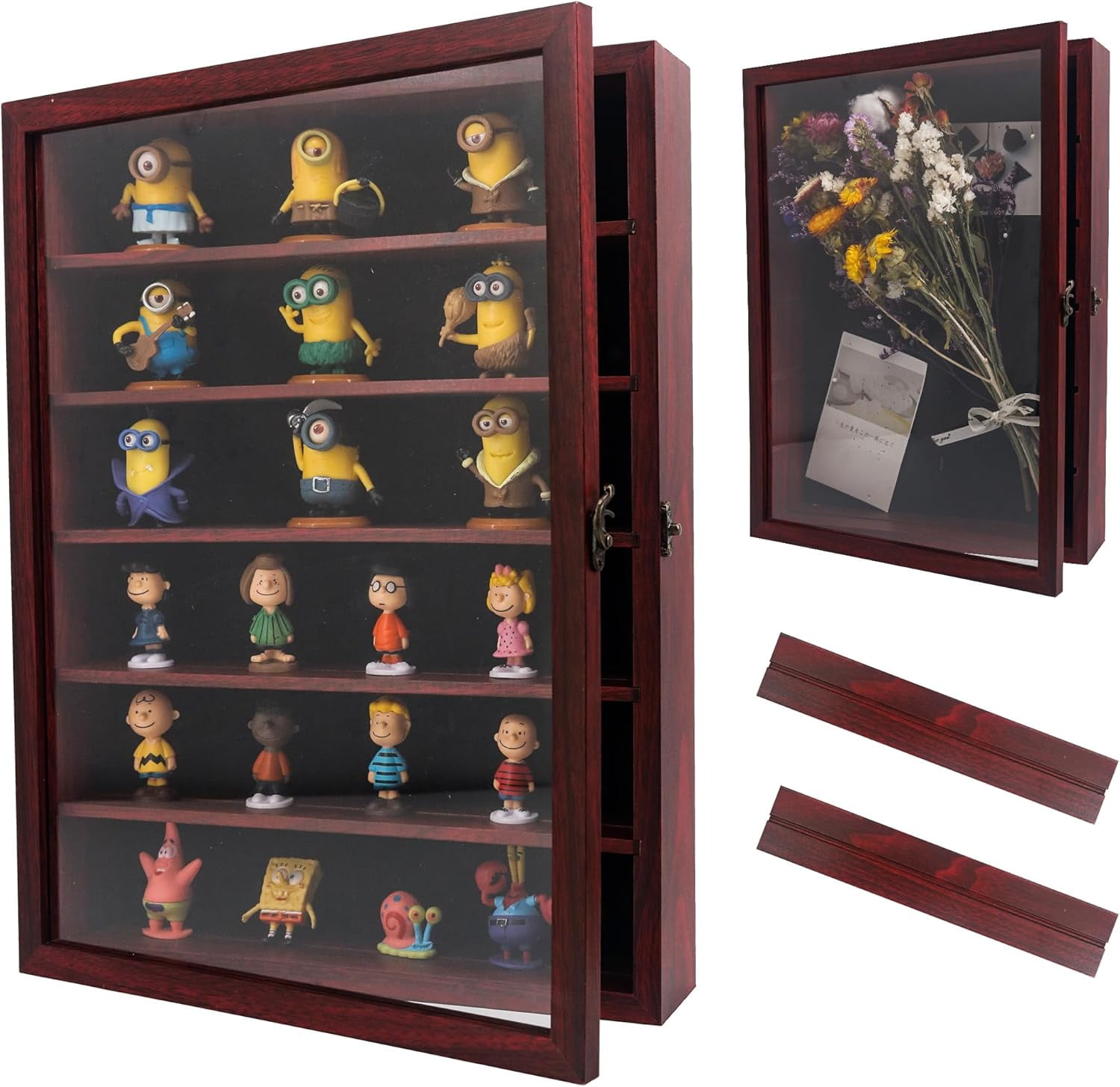 Shadow Box Frame with Removable Shelves, Red 12x16 Deep Memory Box ...