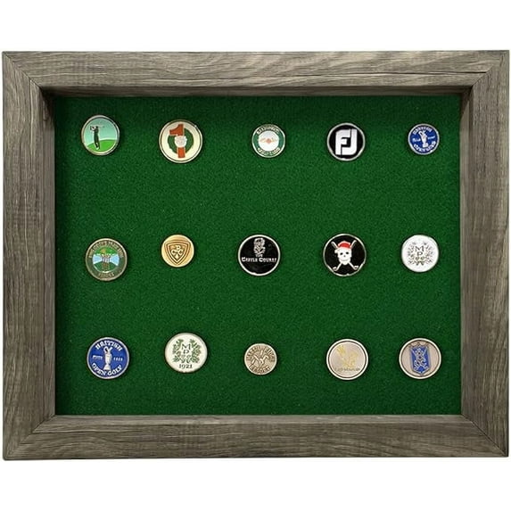 Golf Ball Marker Shadowbox Display | Holds Flat or Pegged Ball Markers ...