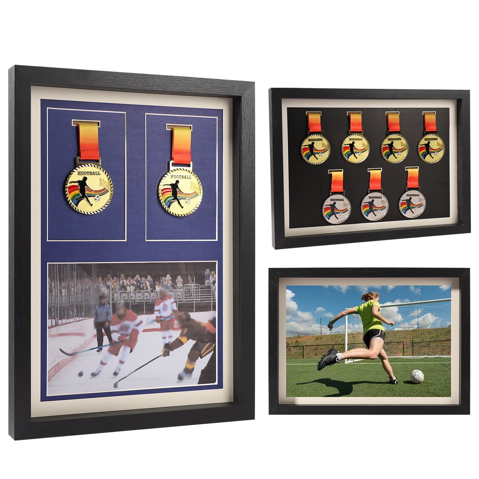 Walmart Shadow Box for Medals, Photos - 7 Medal Display Case, Large ...