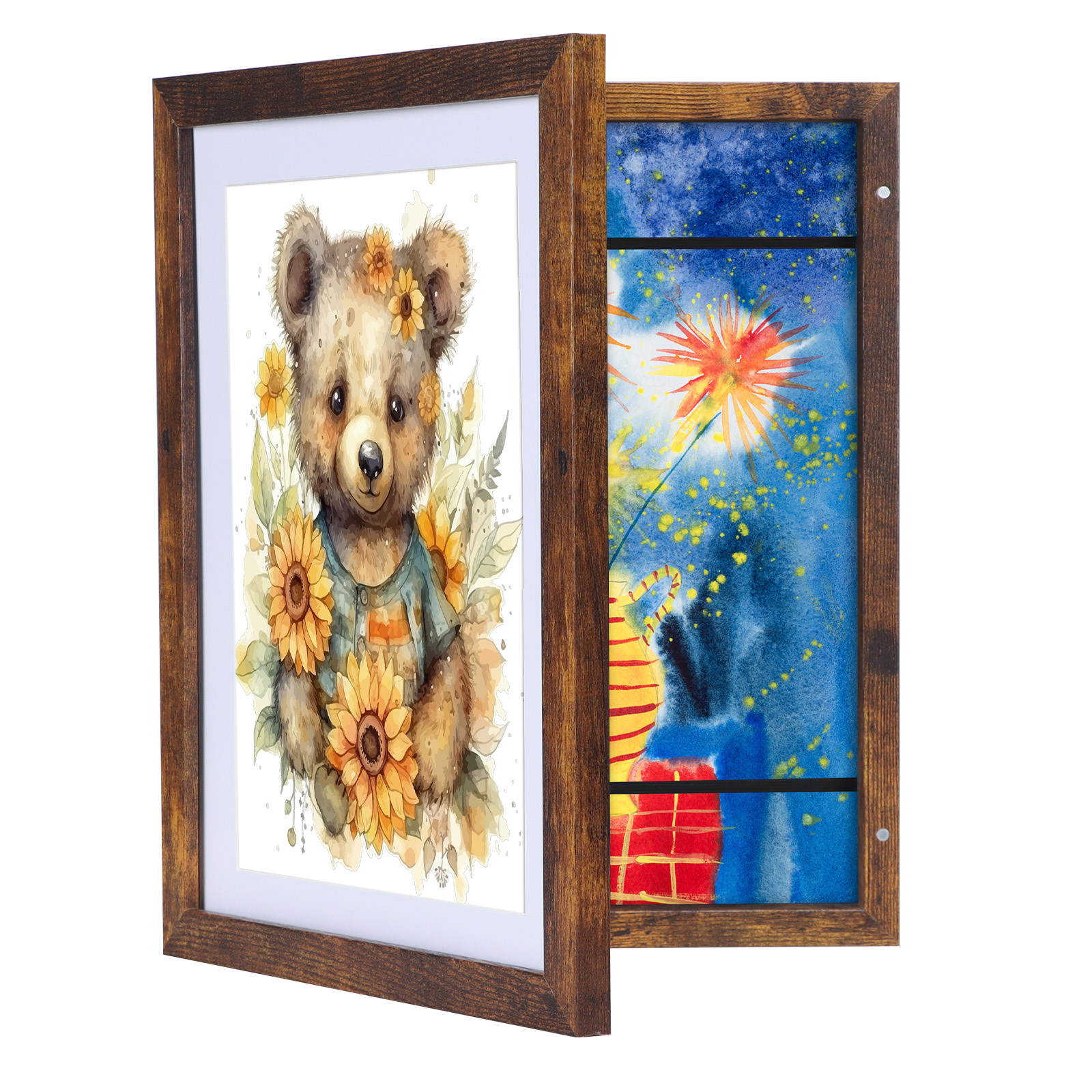 Shadow Box Picture Frame 8x10,Brown Rustic Display Case for Picture ...