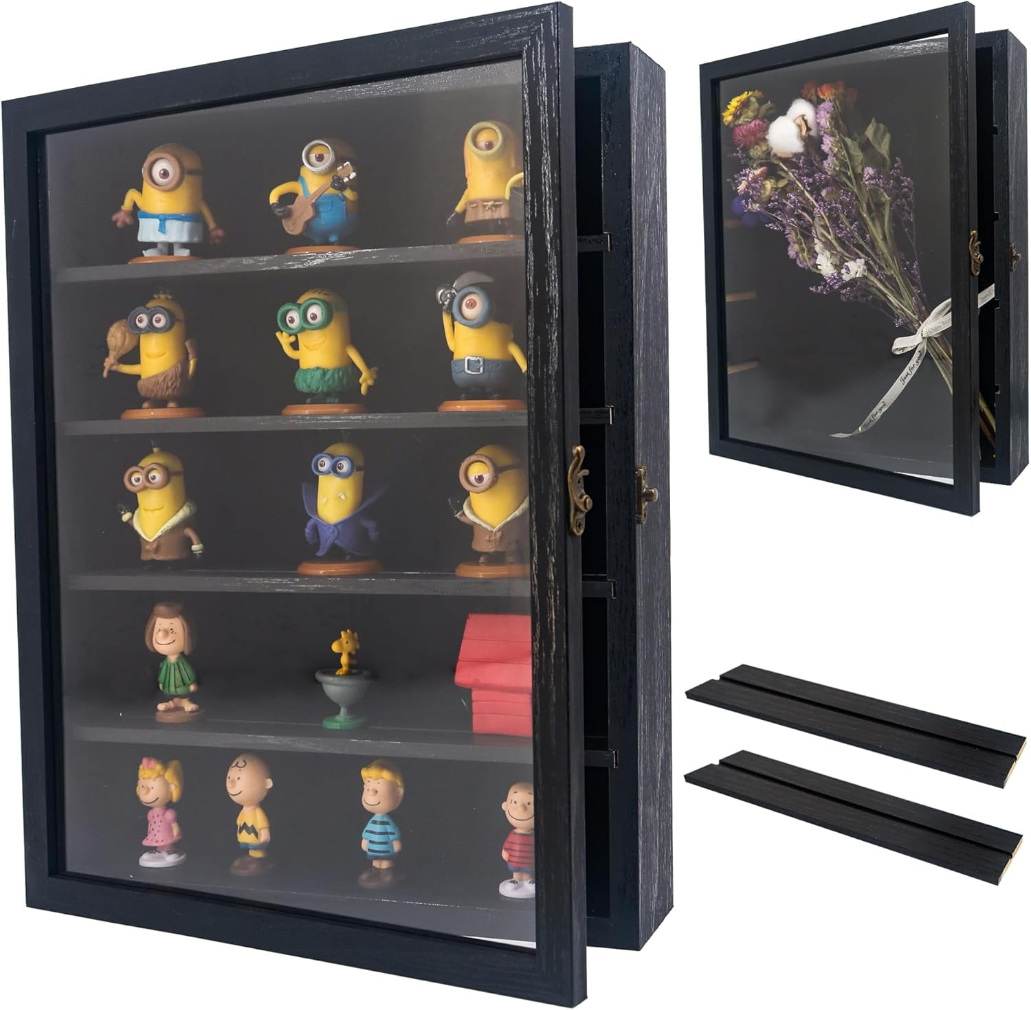 Shadow Box with Shelves, Black 11x14 Deep Memory Shadow Box Display ...