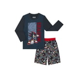 Shadow Boys Long Sleeve Sleep Top and Shorts Pajama Set, 2-Piece, Sizes ...